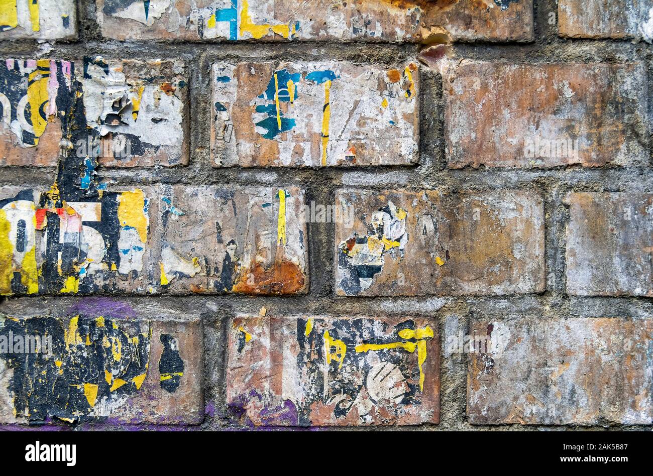 urban brick wall detail seen at the Schanzenviertel in Hamburg, Germany ...