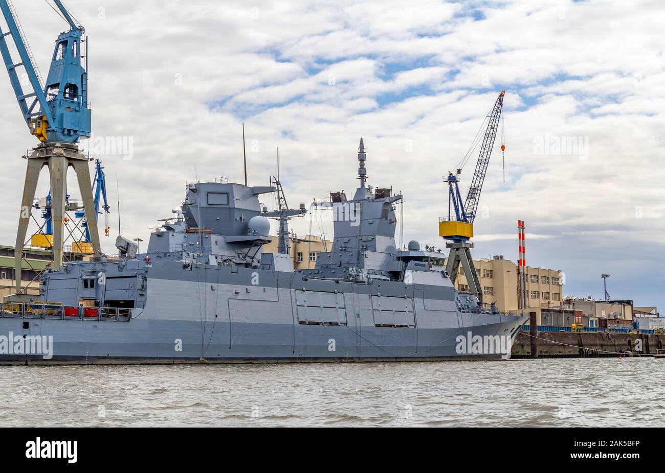 military ship seen at the Port of Hamburg in Germany Stock Photo - Alamy