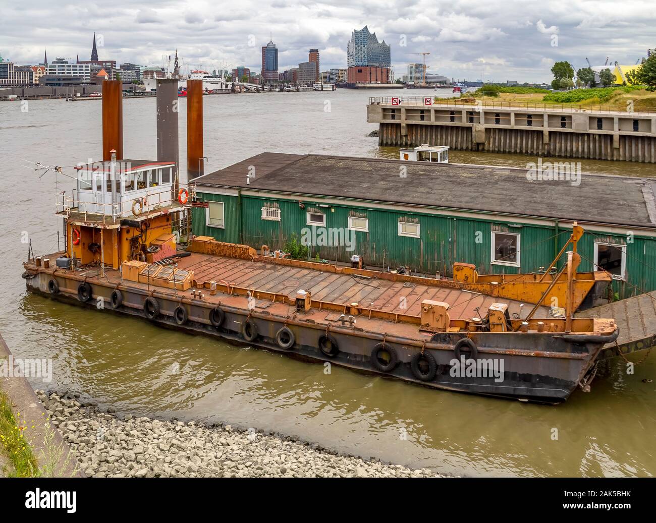 old working ship seen at the Port of Hamburg in Germany Stock Photo - Alamy