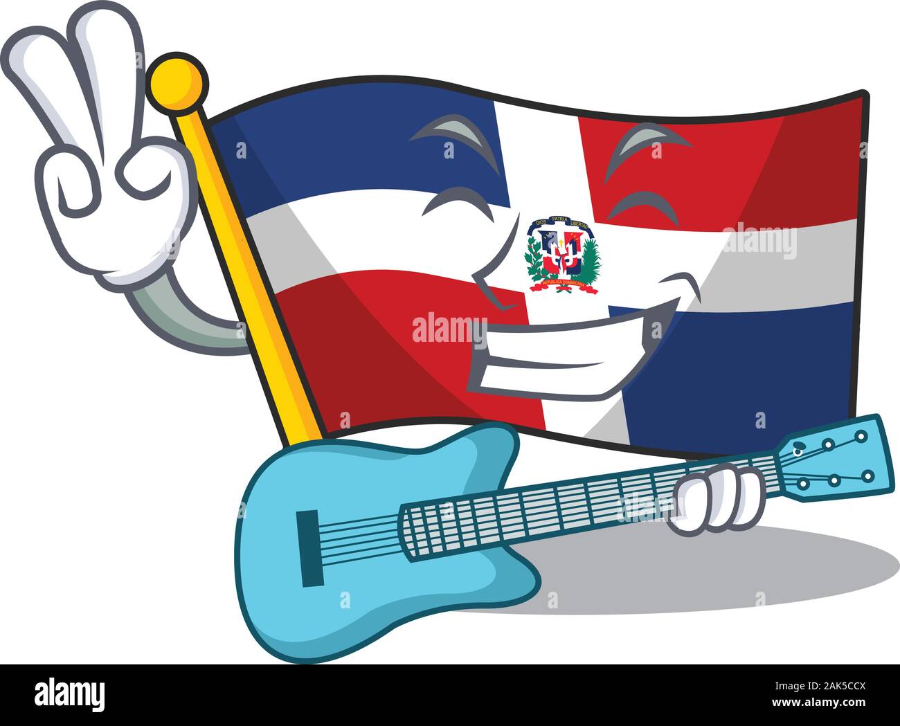 A mascot of flag dominican republic performance with guitar Stock ...