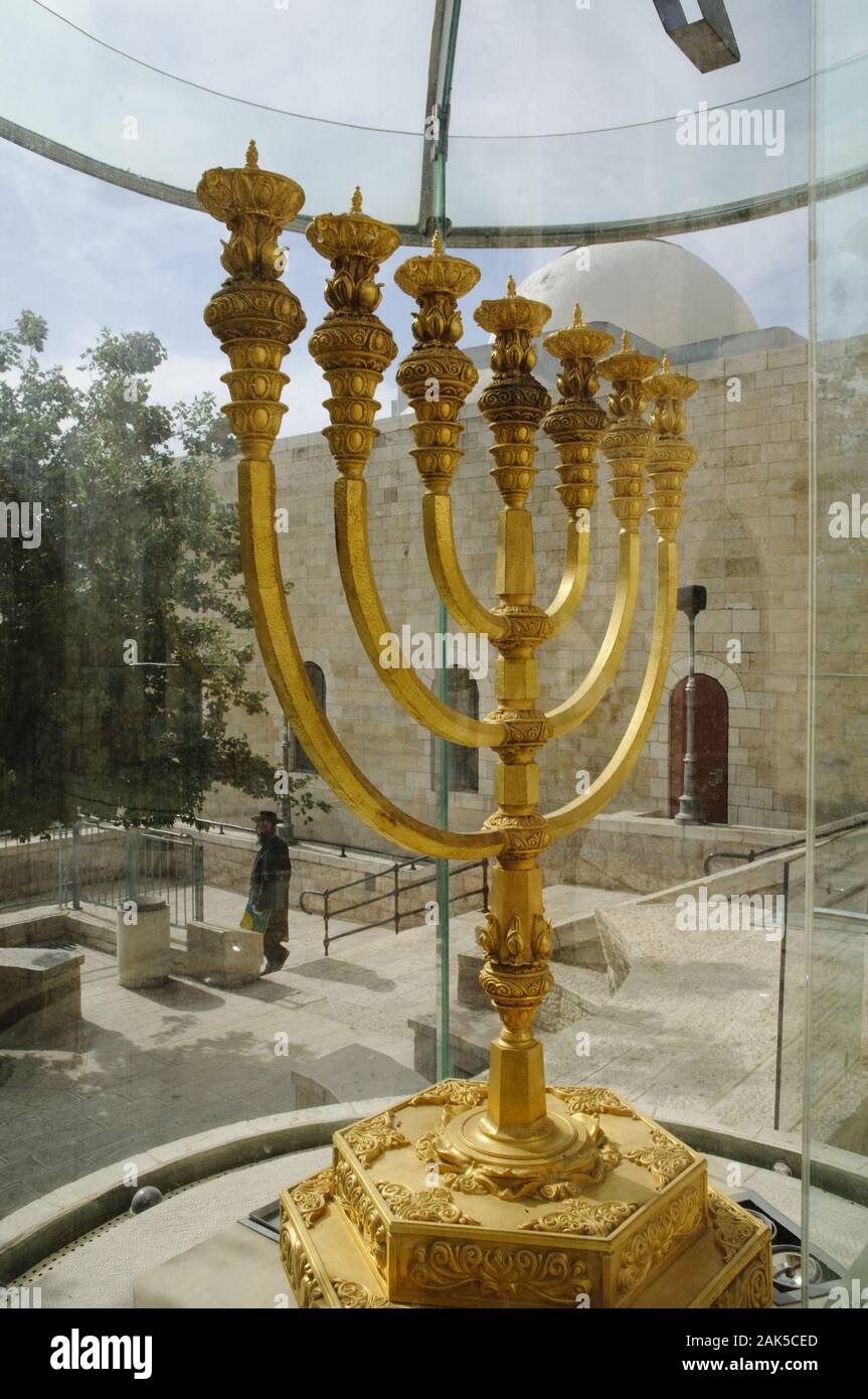 Jerusalem: Menora im juedischen Viertel, Israel | usage worldwide Stock ...