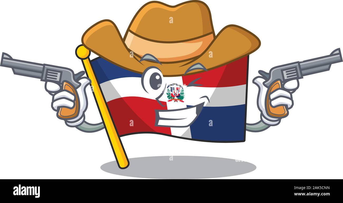 Flag dominican republic dressed as a Cowboy having guns Stock Vector ...