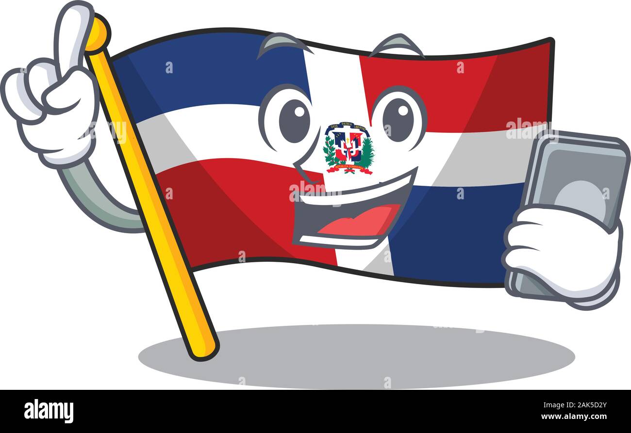 Cartoon design of flag dominican republic speaking on a phone Stock ...