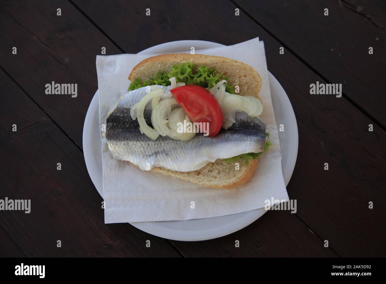 Broetchen mit Bismarckhering, Mecklenburg-Vorpommern | usage worldwide ...