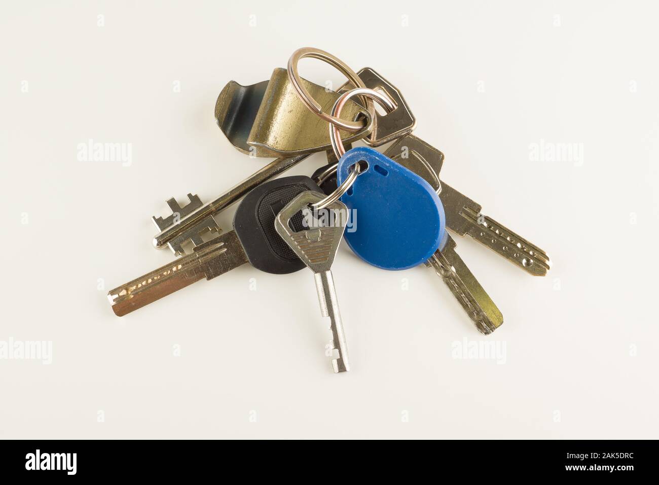 large bunch of different keys isolated on a white background Stock ...