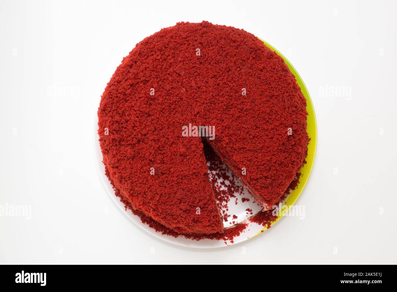 bright red cake called red velvet isolated on a white background Stock ...