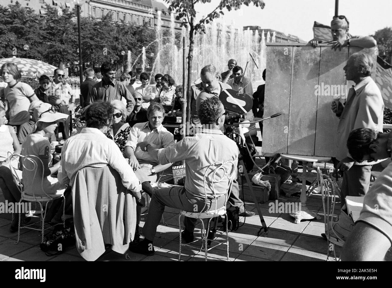 Am Filmset zu Som hon bäddar far han ligga mit Harald Leipnitz, Lil ...