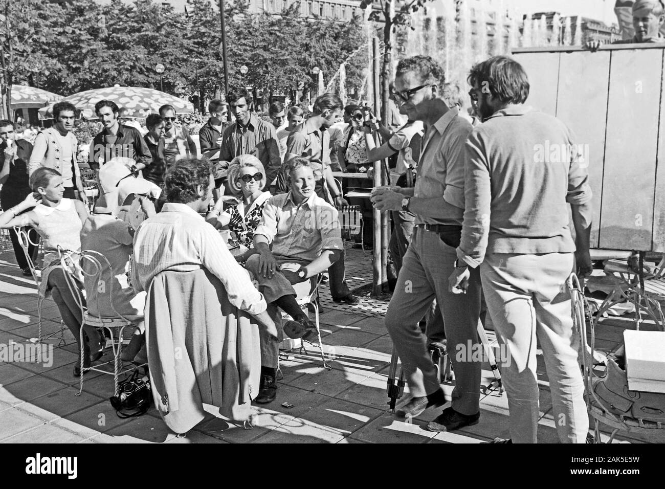 Am Filmset zu Som hon bäddar far han ligga mit Harald Leipnitz, Lil ...