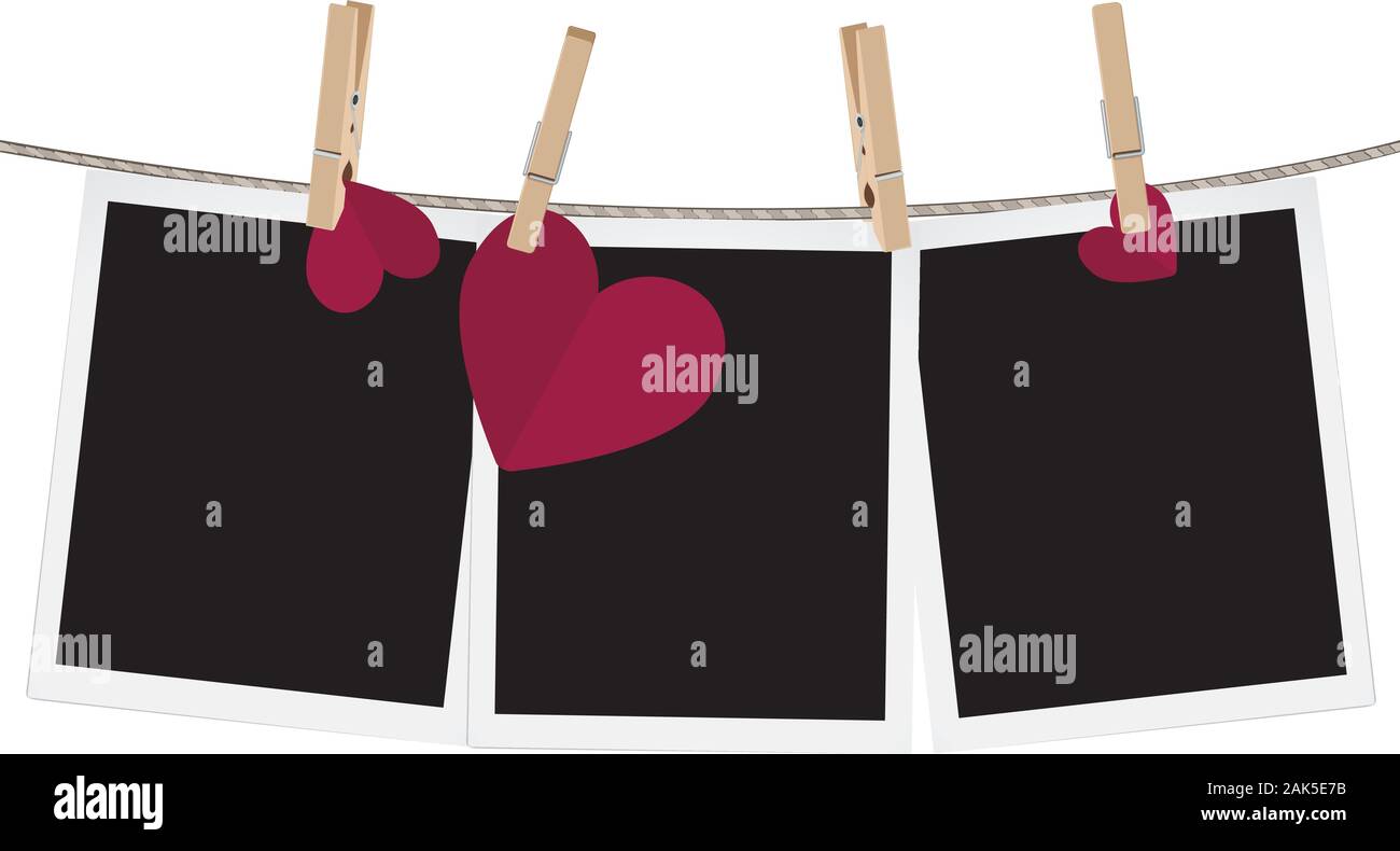White photo frame hearts Stock Vector Images - Alamy