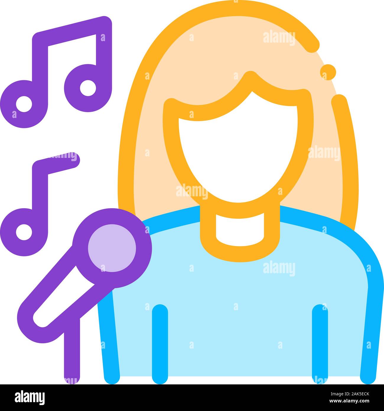 Female Singer With Microphone Sing Recital Vector Stock Vector Image ...