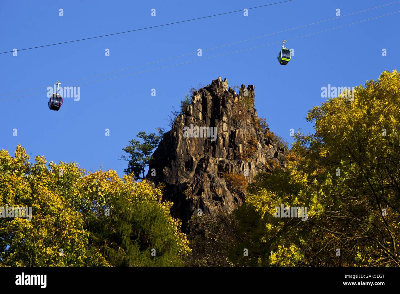 Thale: Schwebebahn zum Hexentanzplatz, Harz | usage worldwide Stock ...