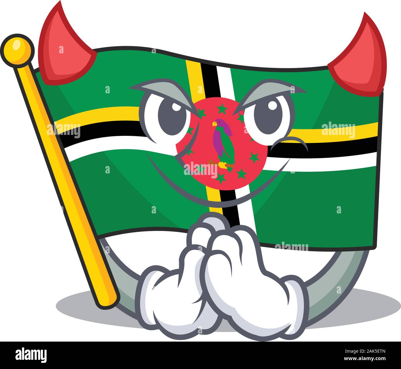 Devil flag dominica Cartoon in character design Stock Vector Image ...