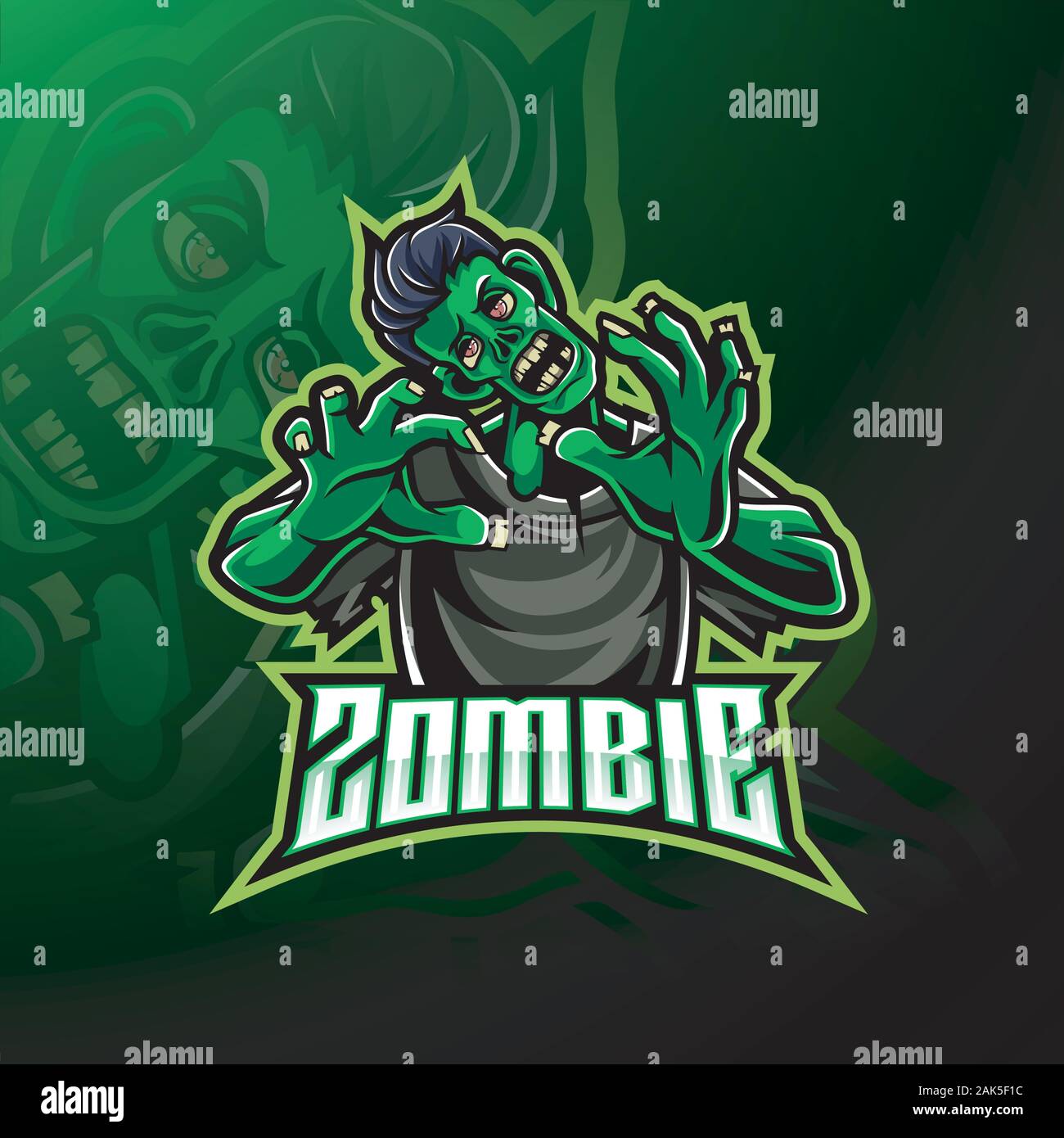 Zombie undead mascot logo design Stock Vector Image & Art - Alamy