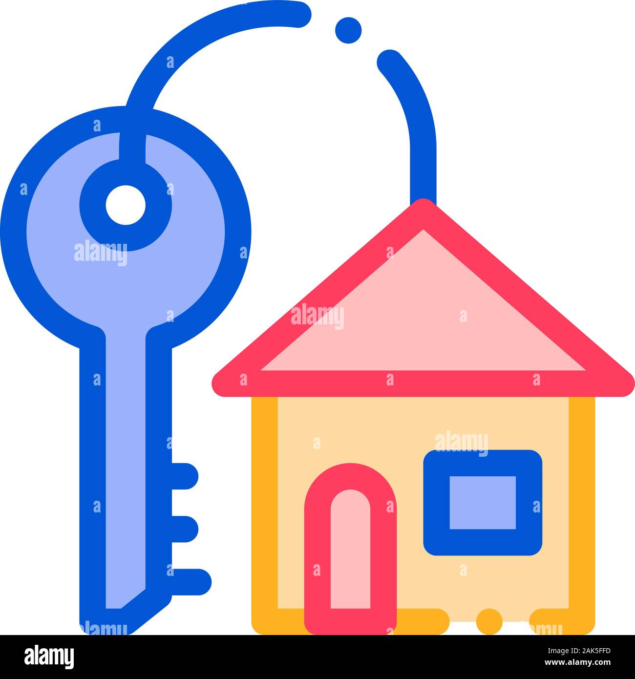 Key With Keyfob In Building Form Vector Sign Icon Stock Vector Image ...