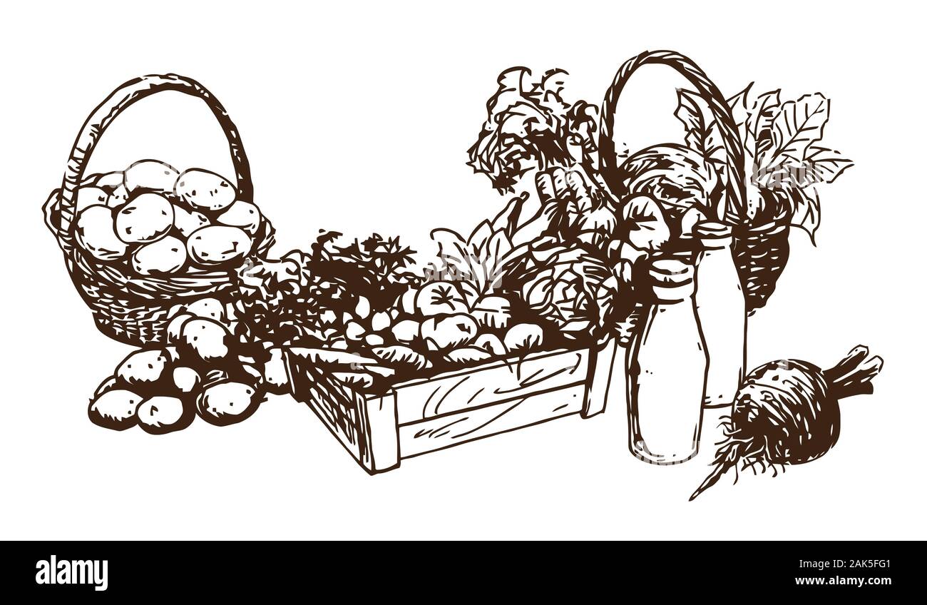 Rural food market Cut Out Stock Images & Pictures - Alamy