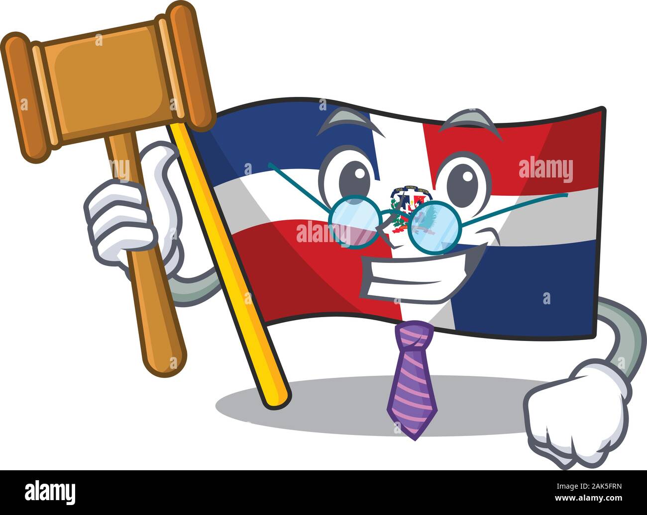 Smart Judge flag dominican republic in mascot cartoon character style ...
