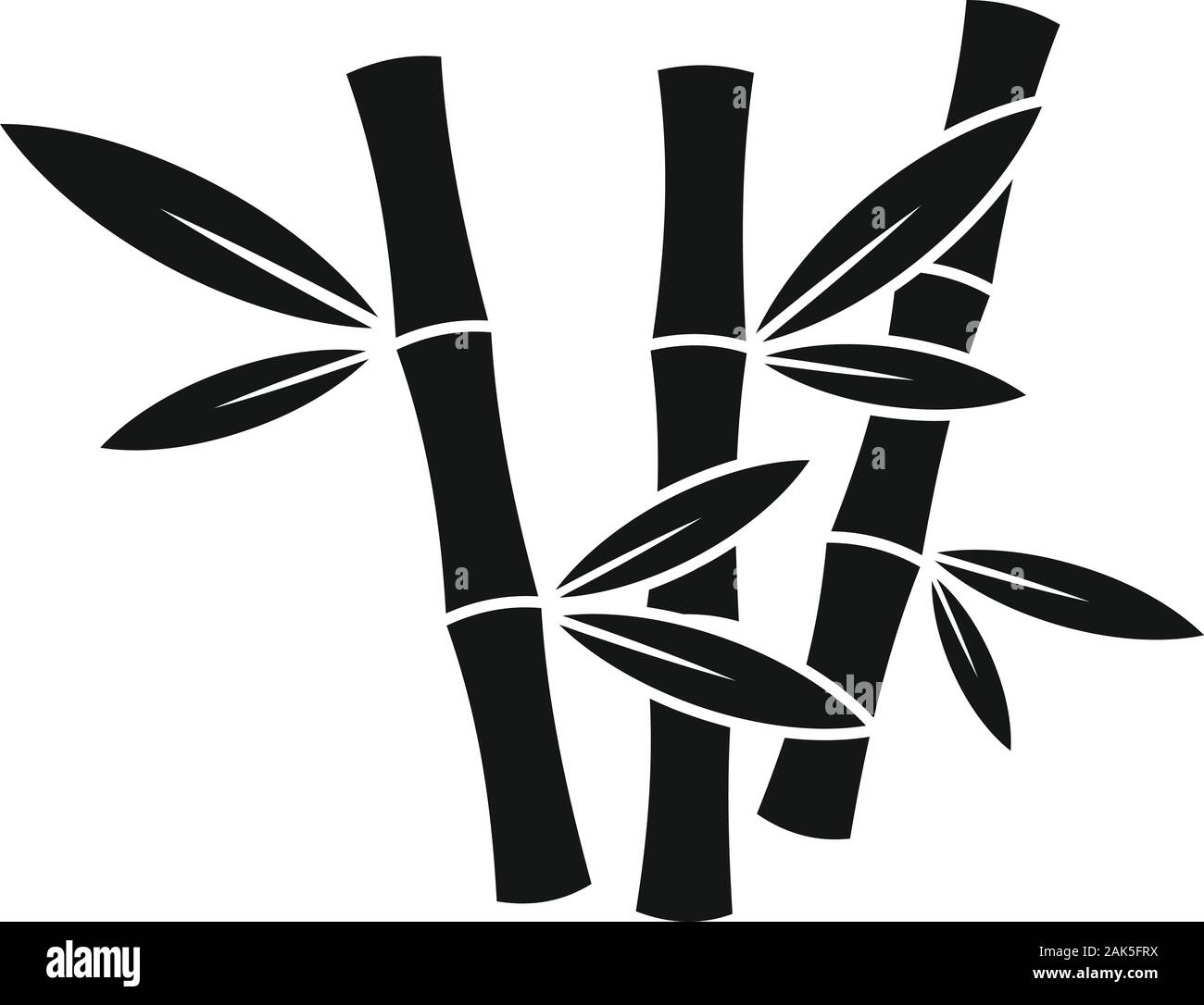 Leaf bamboo icon. Simple illustration of leaf bamboo vector icon for ...