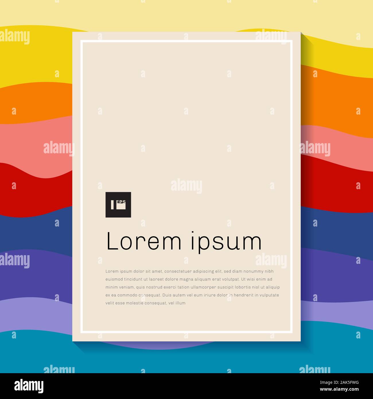 Abstract template colorful wave pattern background with rectangle paper ...