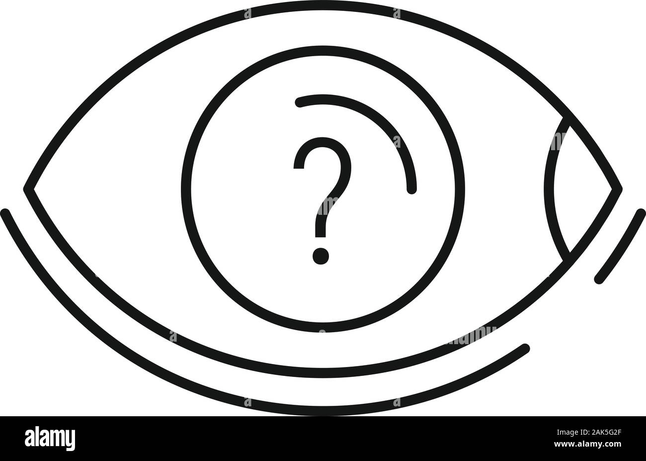 Quest eye question icon. Outline quest eye question vector icon for web ...