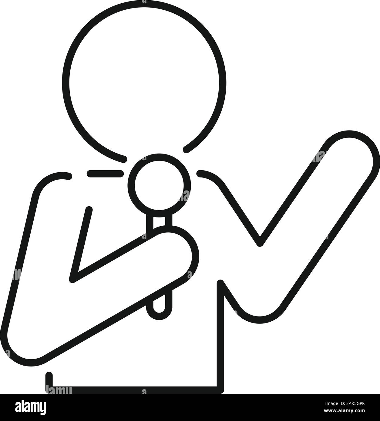 Modern singer icon. Outline modern singer vector icon for web design ...