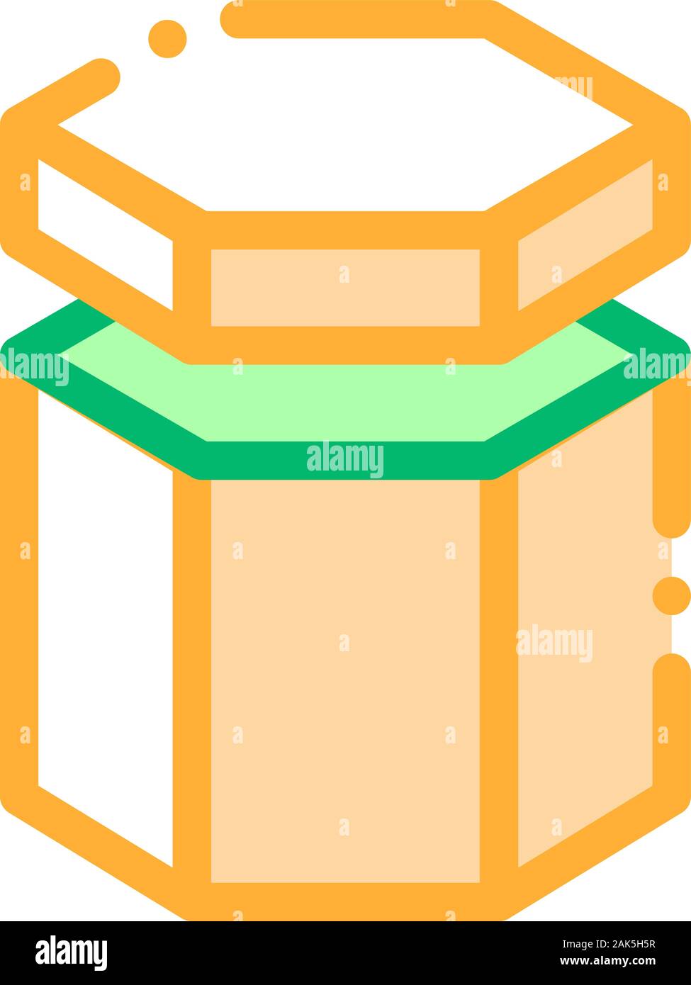 Carton Container In Hexagon Form Packaging Vector Stock Vector Image ...