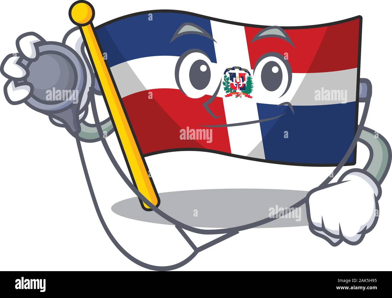 Smart and cool flag dominican republic cartoon character in a Doctor ...