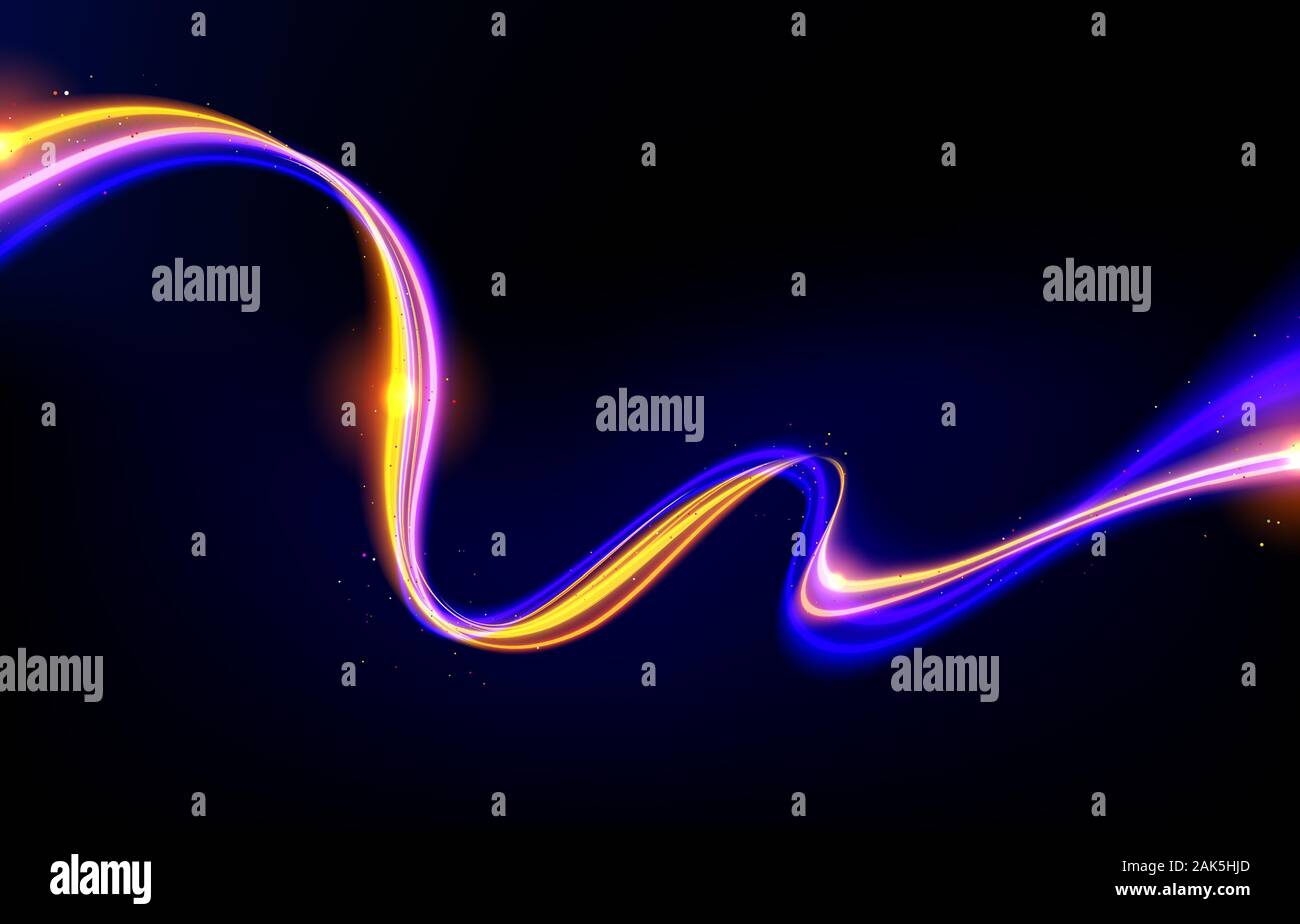 A vector illustration of slow shutter effect, light trails effect ...