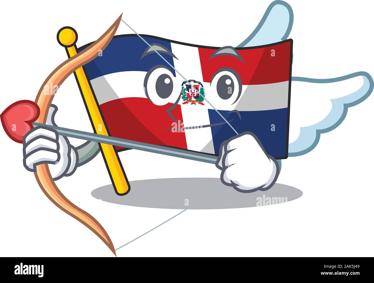 Romantic flag dominican republic Cupid cartoon character with arrow and ...