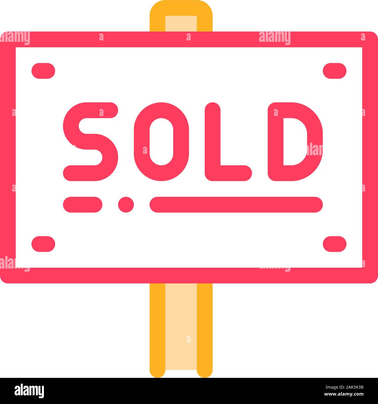 Tablet For Real Estate Sold Vector Thin Line Icon Stock Vector Image ...