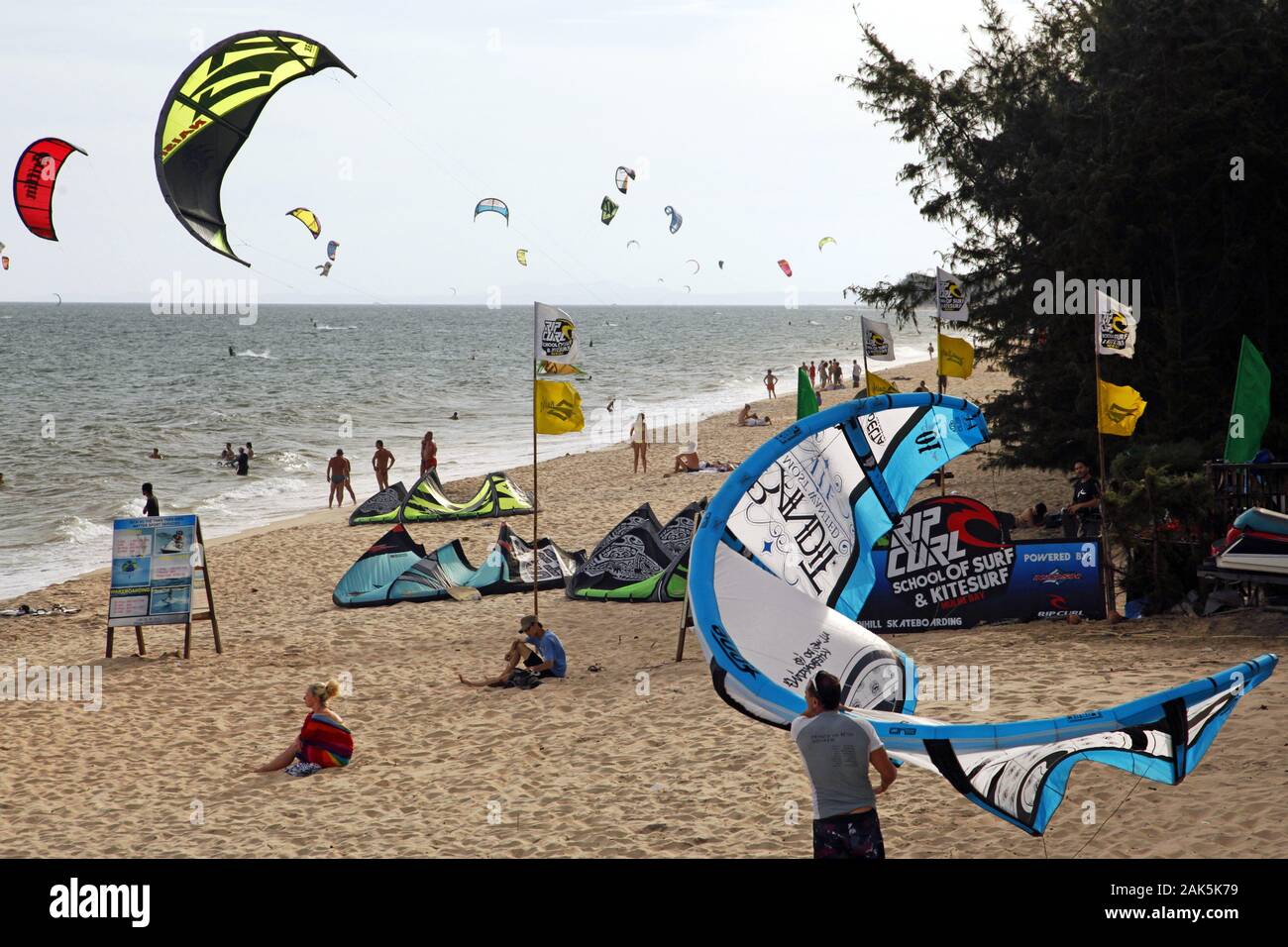 Kitesurfer on the beach of Mui Ne, Vietnam. | usage worldwide Stock ...