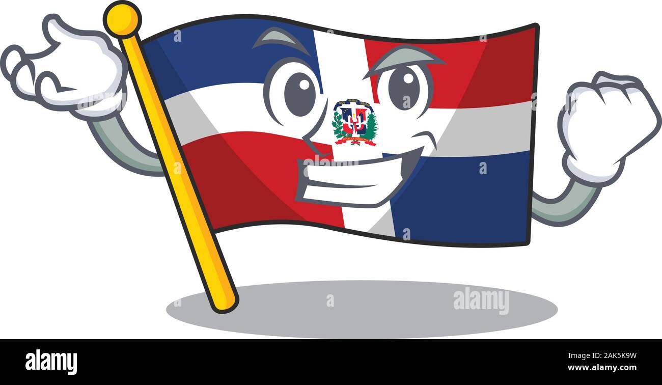 Happy confident Successful flag dominican republic cartoon character ...
