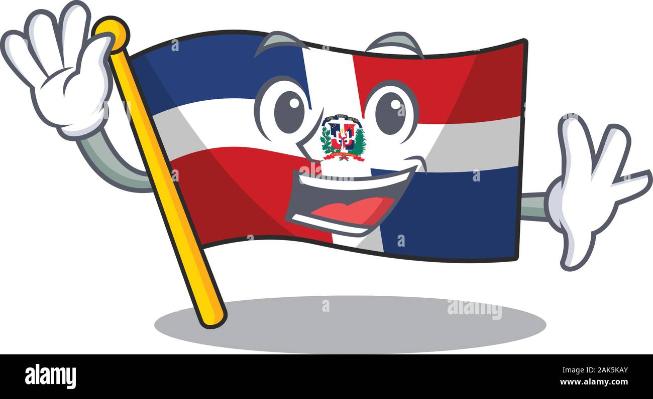 Waving friendly flag dominican republic cartoon character design Stock ...