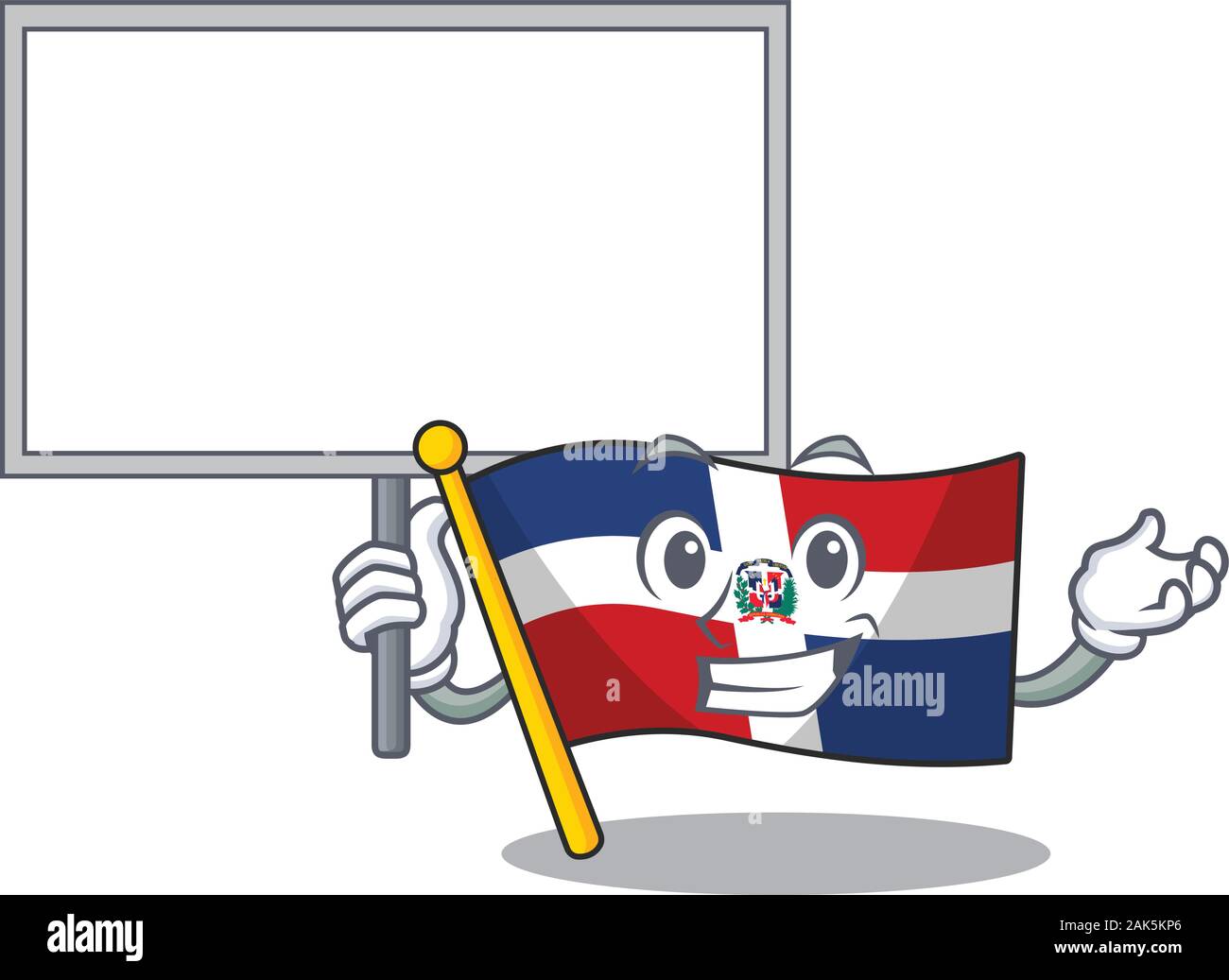 A cute picture of flag dominican republic cute cartoon character bring ...