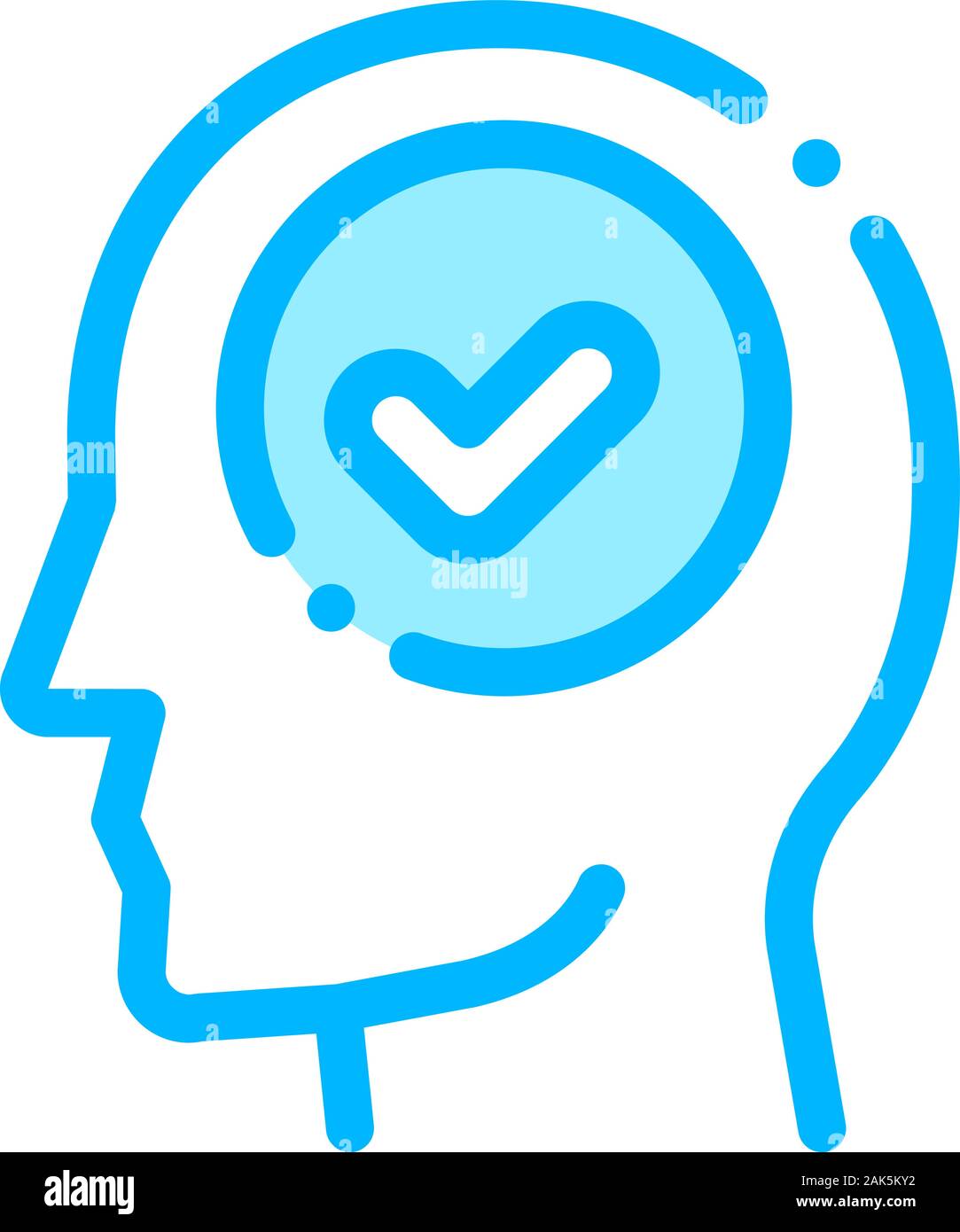 Approved Mark In Man Silhouette Mind Vector Icon Stock Vector Image ...