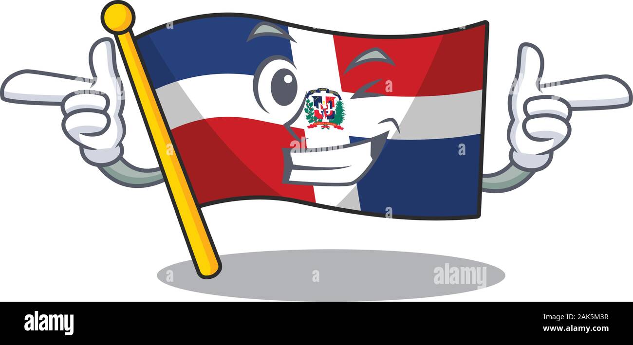 mascot cartoon design of flag dominican republic with Wink eye Stock ...