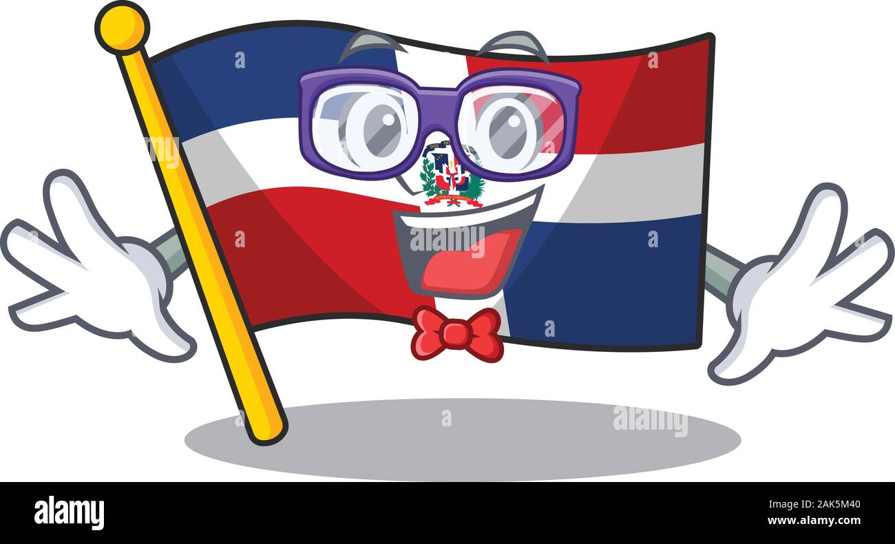 cartoon character of Geek flag dominican republic design Stock Vector ...