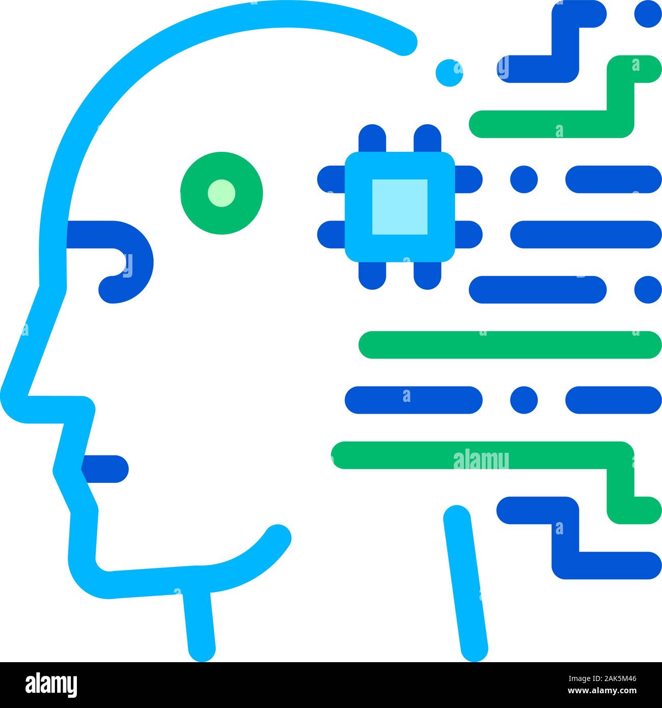 Cyborg Artificial Intelligence Vector Sign Icon Stock Vector Image ...