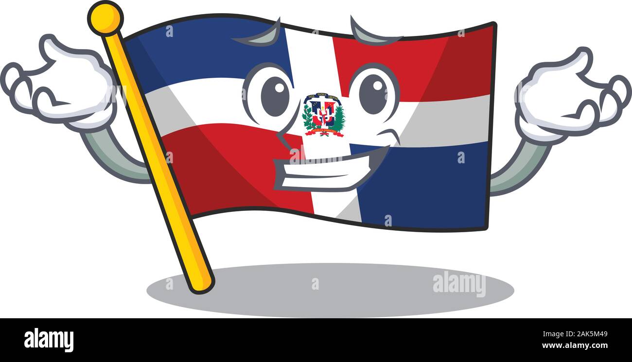 Super Funny Grinning flag dominican republic mascot cartoon style Stock ...