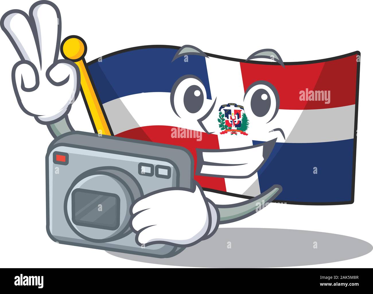 Cool Photographer flag dominican republic character with a camera Stock ...