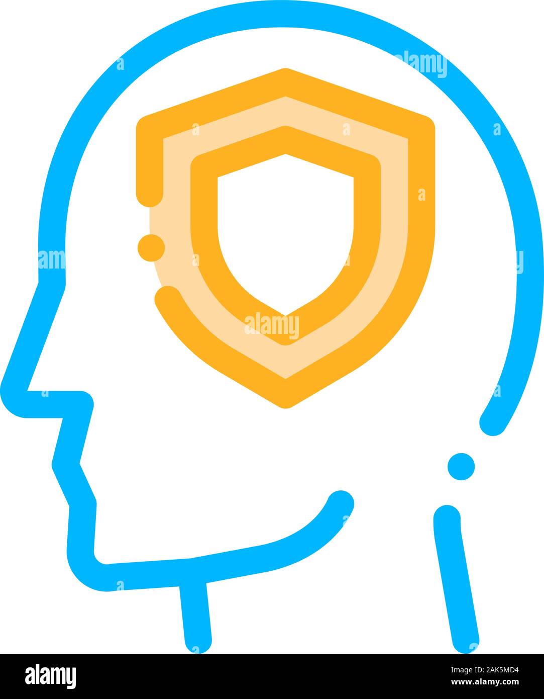 Protection Shield In Man Silhouette Mind Vector Stock Vector Image ...