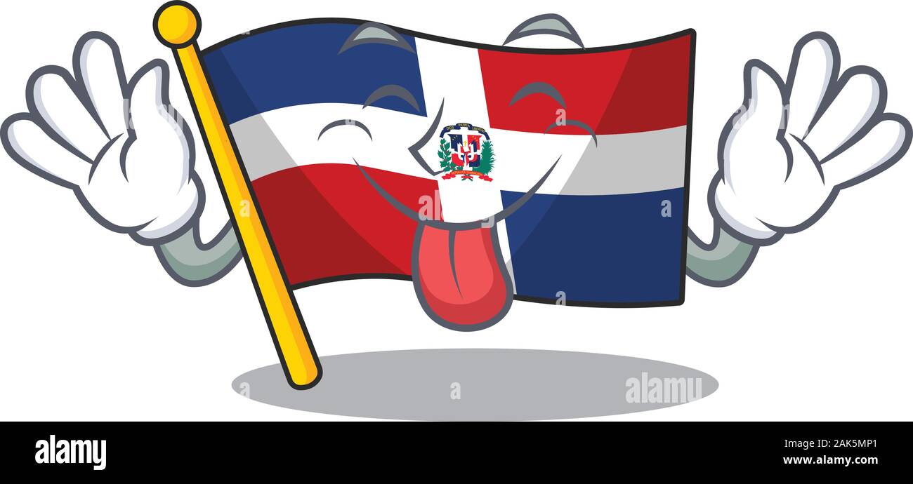 Cute flag dominican republic cartoon mascot style with Tongue out Stock ...