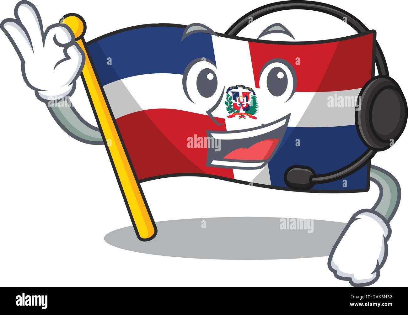 Smiley flag dominican republic cartoon character design wearing ...