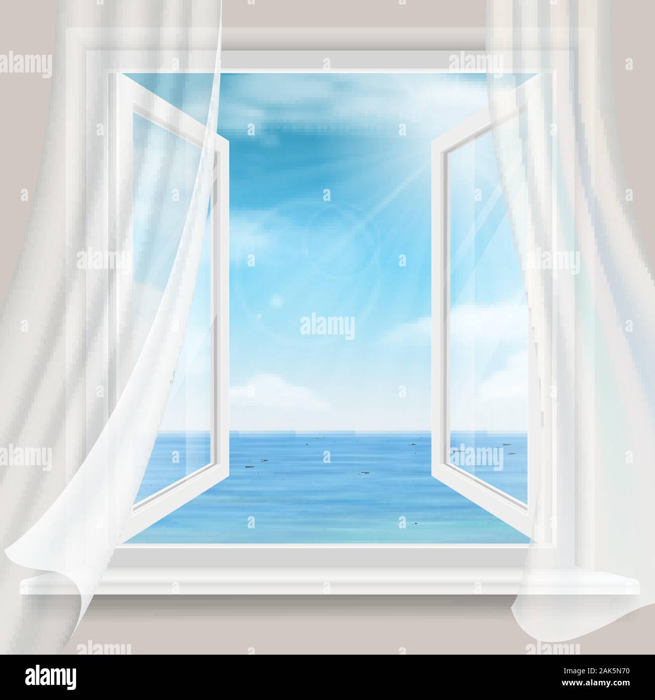 Curtains window wind Stock Vector Images - Alamy