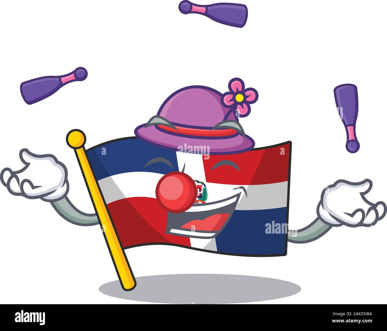Smart flag dominican republic cartoon character design playing Juggling ...