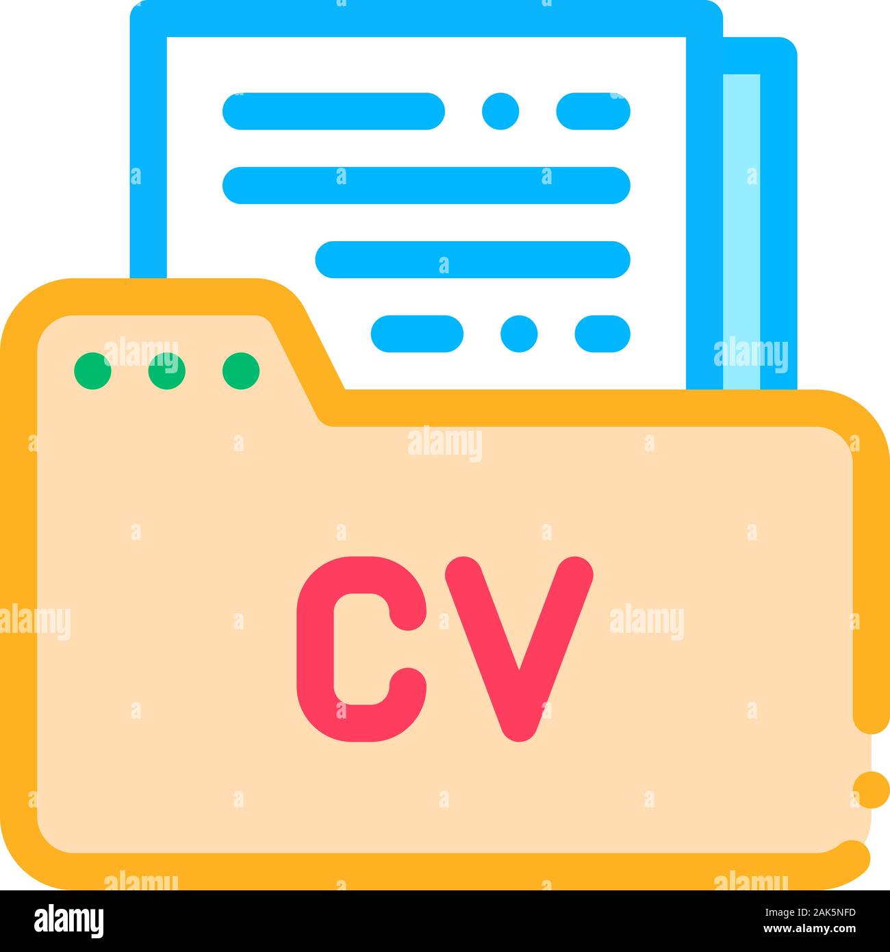 Folder With Curriculum Vitae CV Job Hunting Vector Stock Vector Image ...