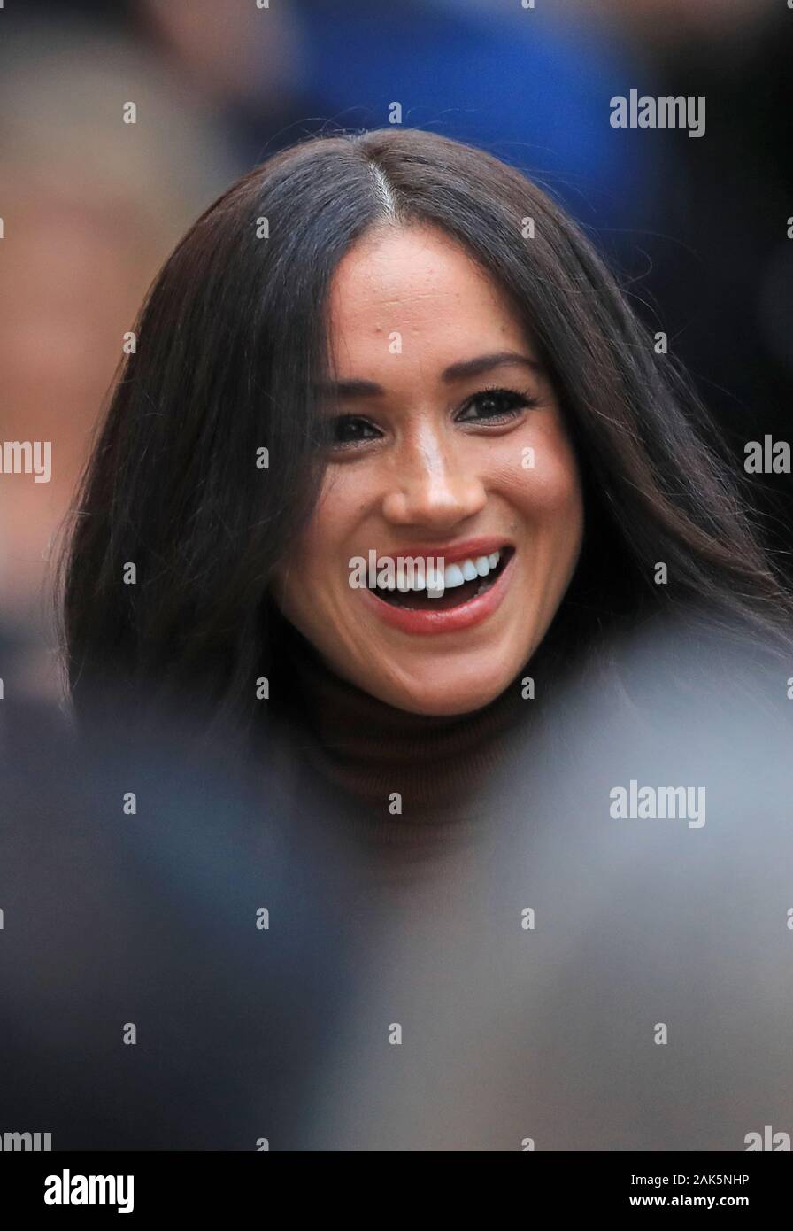 The Duchess of Sussex arriving for her visit to Canada House, central ...