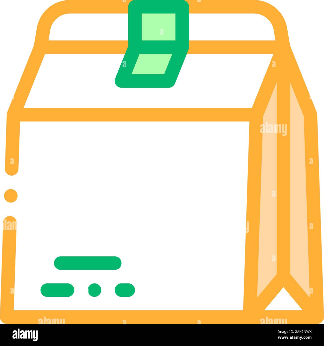 Closed Paper Bag For Food Packaging Vector Icon Stock Vector Image ...