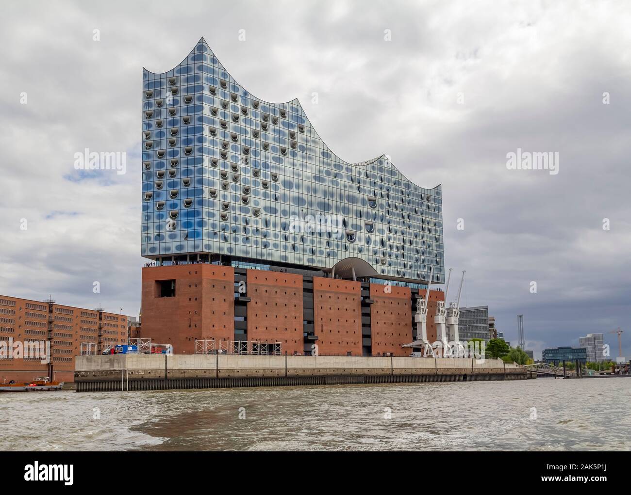 scenery around the Port of Hamburg including the Elbphilharmonie in ...