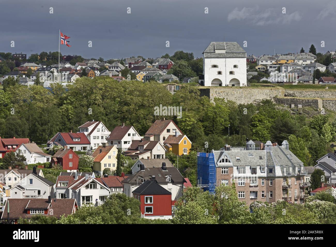 Trondheim: Festung Kristiansten auf den oestlichen Hoehen der Stadt ...