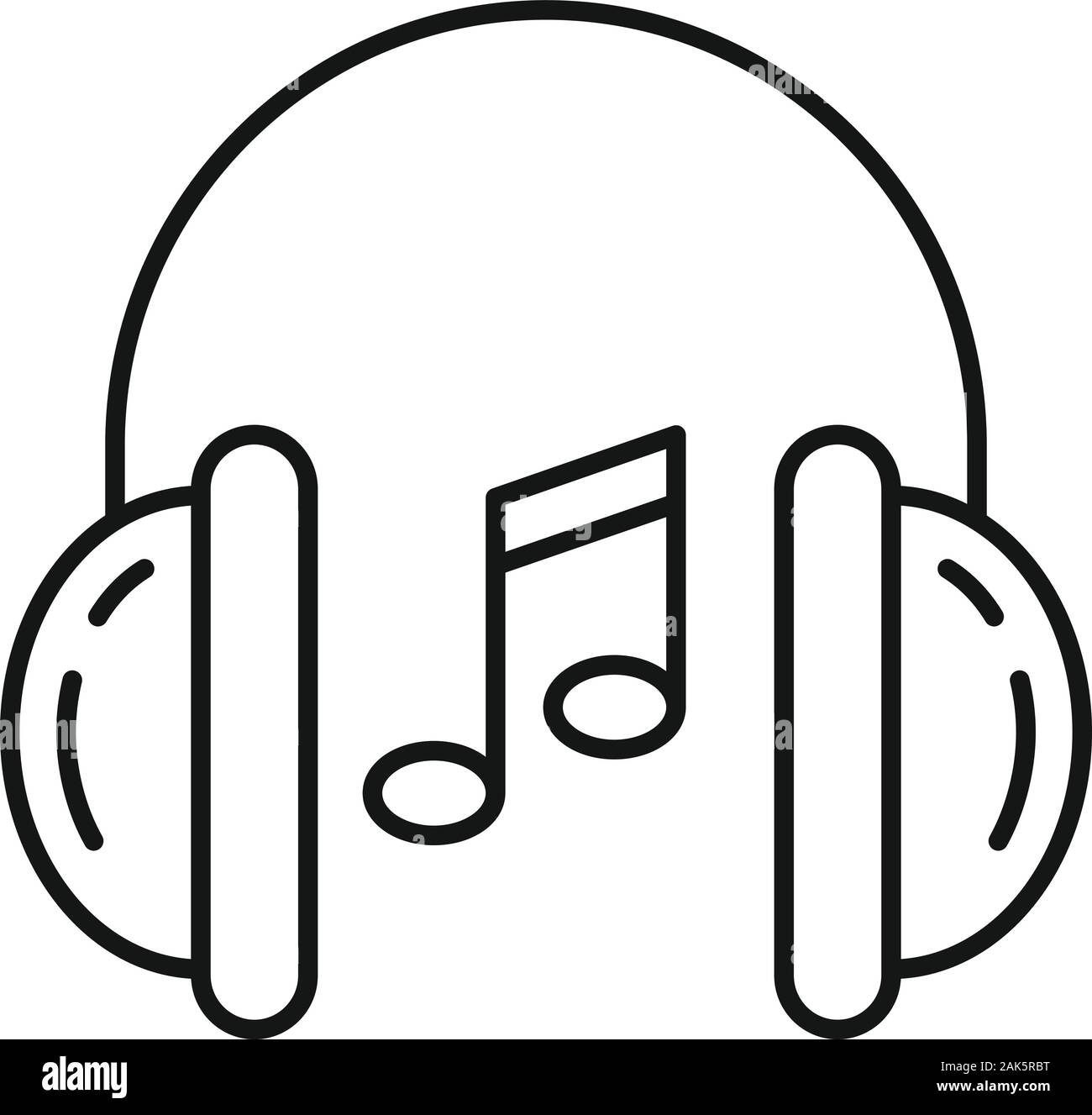 Music headphones icon. Outline music headphones vector icon for web ...